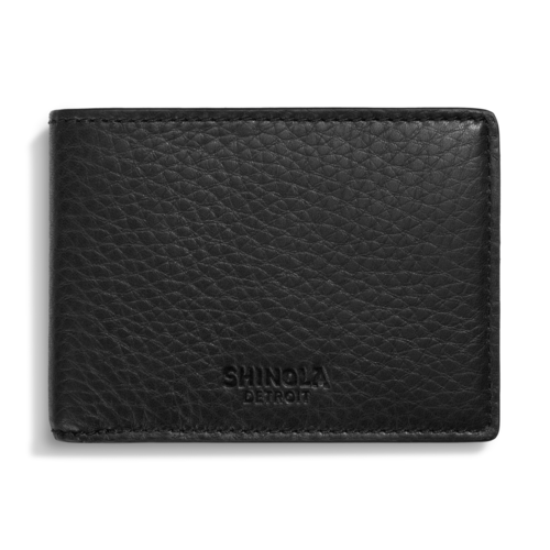 Shinola Slim Bifold Wallet - Black Natural Grain Leather - Links ...