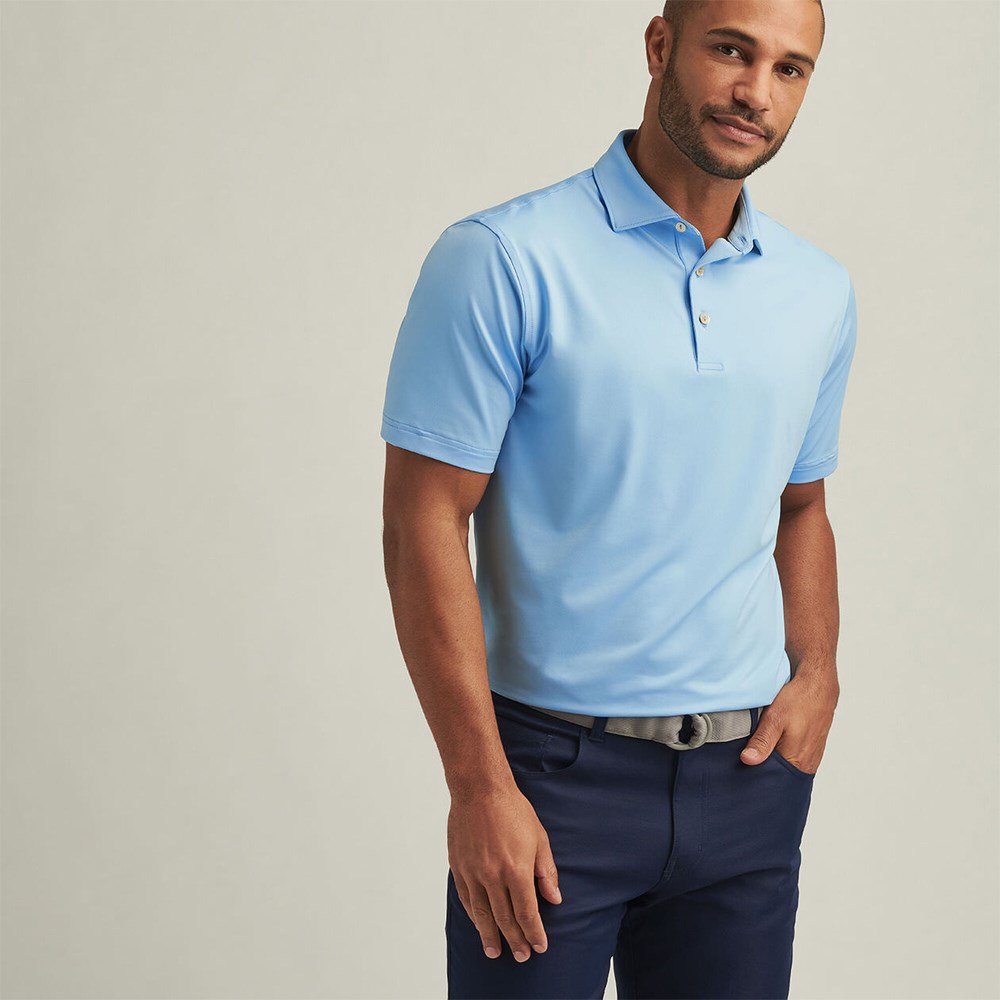 Peter Millar Solid Performance Jersey Polo - Cottage Blue - Links ...