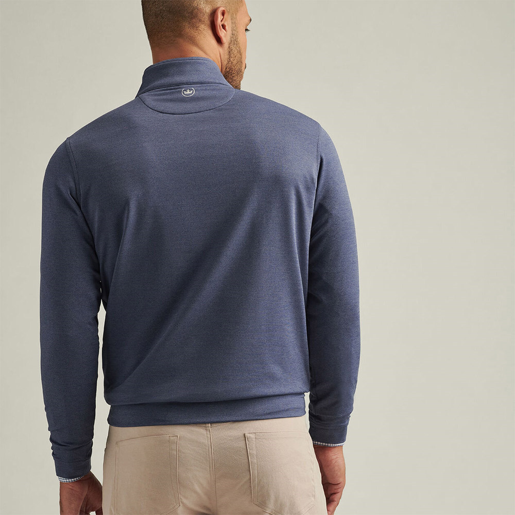 Peter Millar Perth Melange Performance Quarter-Zip - Navy - Links ...