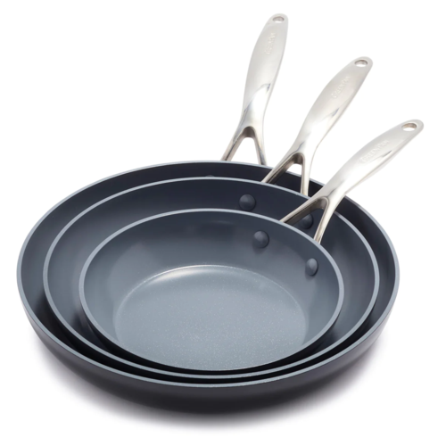 GreenPan Valencia Pro Ceramic Non Stick 8, 9.5, and 11-inch Frypan Set ...
