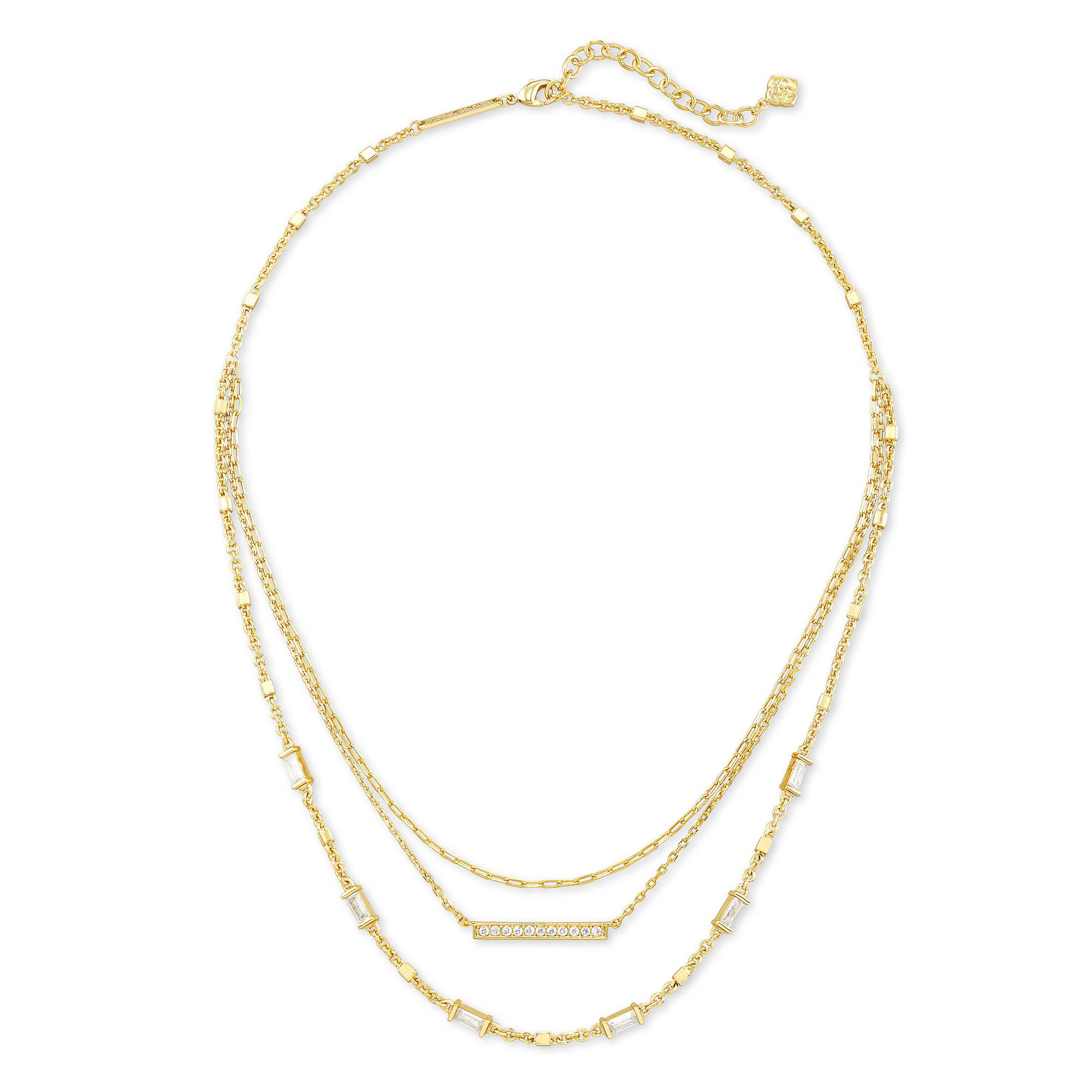 Kendra Scott Addison Triple Strand Necklace in Gold - Links Unlimited ...