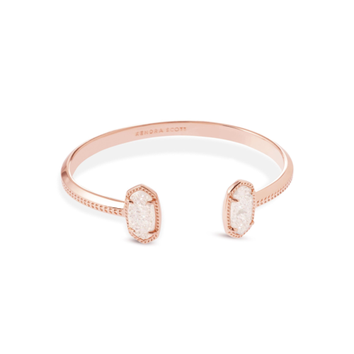 Kendra Scott Elton Rose Gold Cuff Bracelet in Iridescent Drusy - Links Unlimited Web Catalog